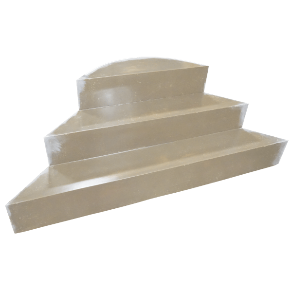 Vinyl Over Fiberglass Corner Step (2ft Radius) - Alps Manufacturing