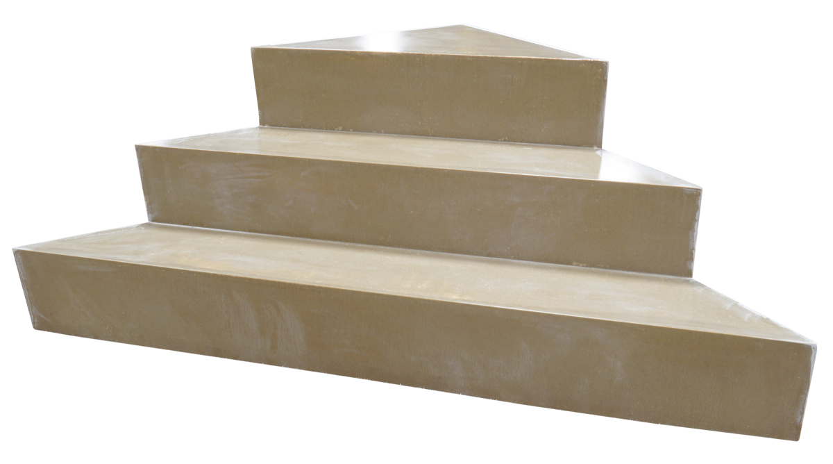 Vinyl Over Fiberglass Corner Step (90 Degree) - Alps Manufacturing